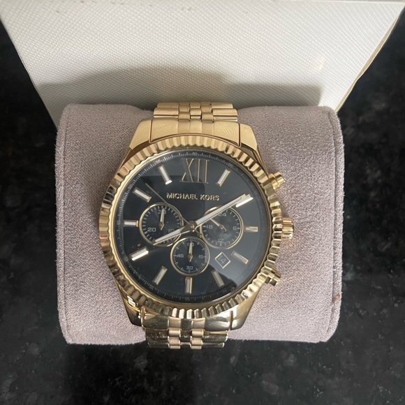 Michael Kors | Other | Michael Kors Mk8286 Lexington Black Dial Gold ...